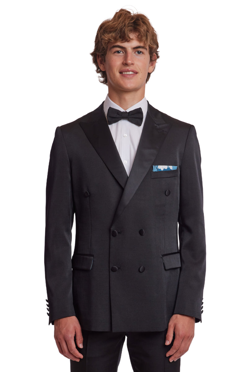 Soho DB Peak Tux Jacket - slim - Black on Black – Paisley & Gray