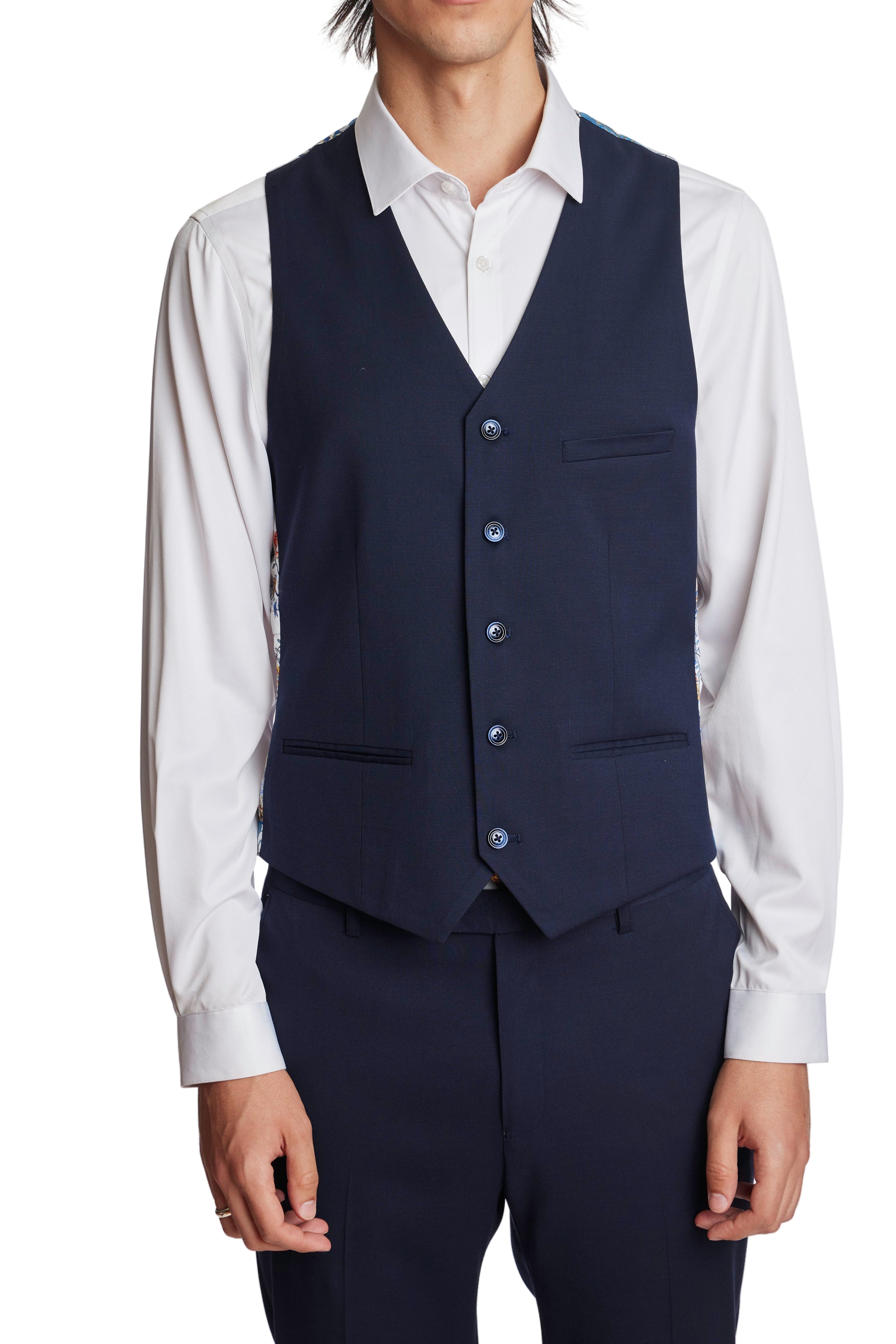Modern Fit - Eaton 5 Button Vest - Naval Blue – Paisley & Gray
